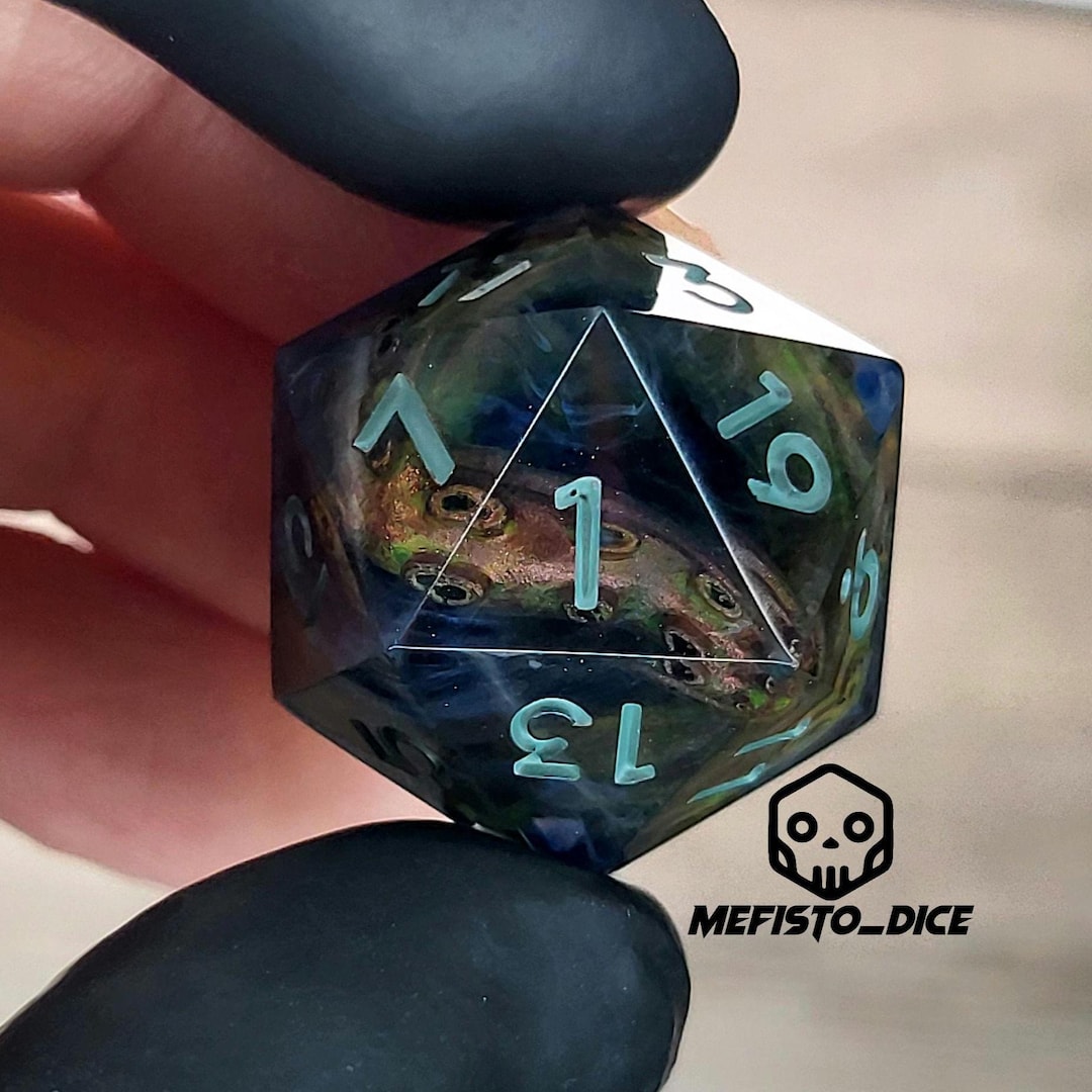 Call of Cthulhu Dice D20 Dice Dnd With Tentacles Inside and Green ...