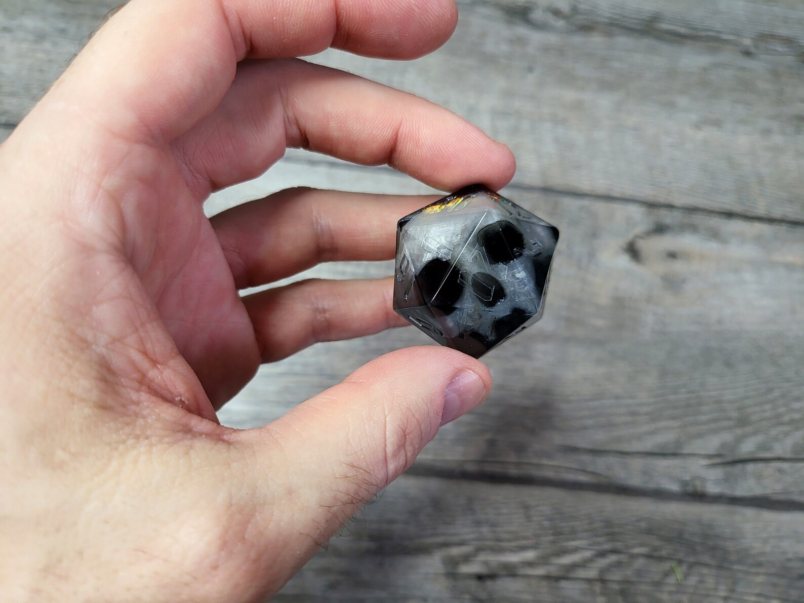 D20 Skull Geode 33mm Dice Sharp Edge, D&D Dice Set for Dungeons and ...