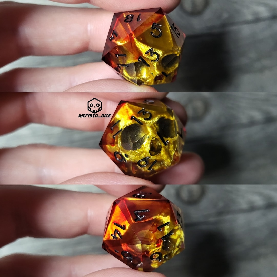 D20 Skull Dice Sharp Edge, D&D Dice Set for Dungeons and Dragons D and ...