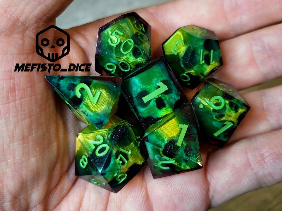 Dice Set Skull Sharp Edge, D&D Dice Set for Dungeons and Dragons D and ...