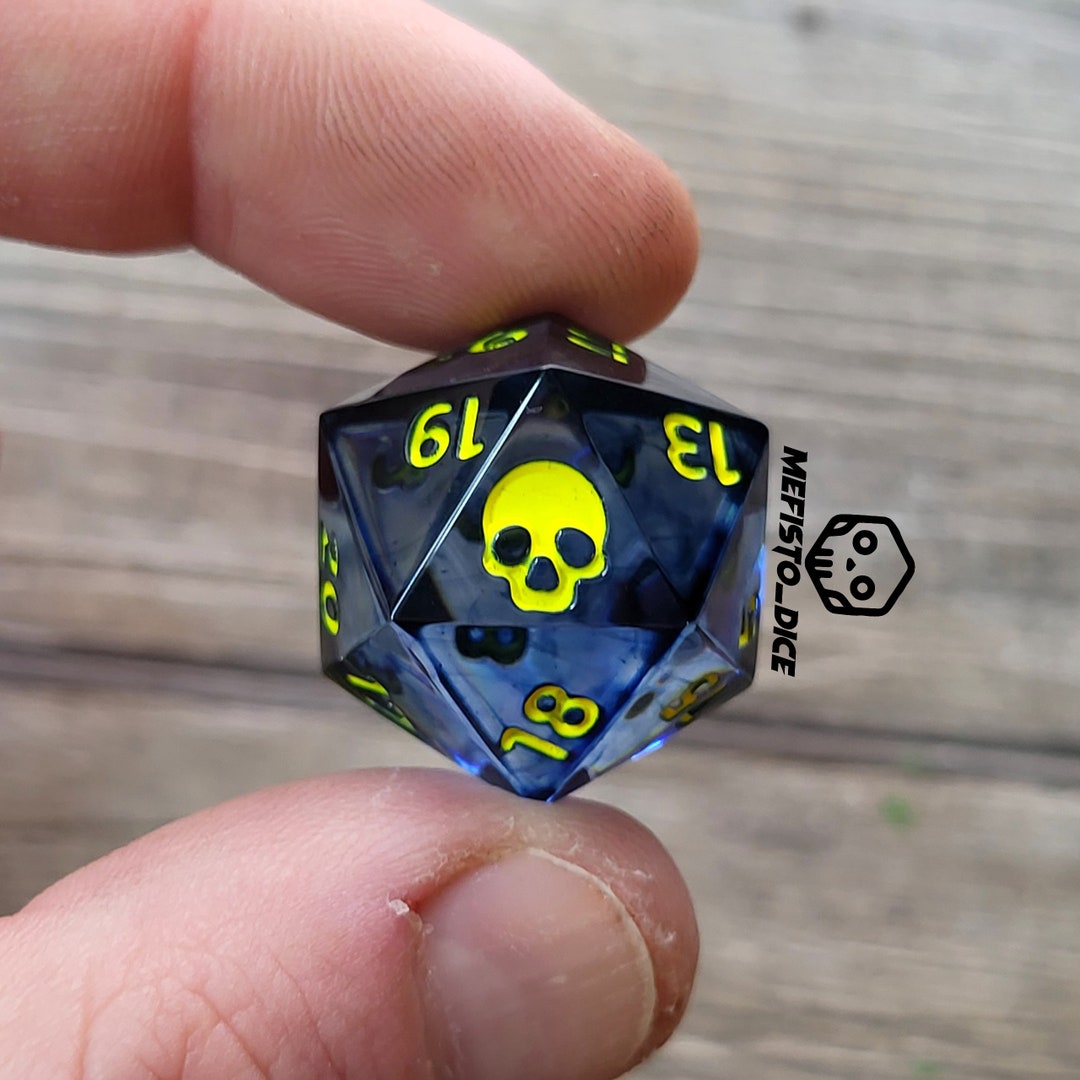 D20 Dnd Dice Yellow Ink Set for Dungeons and Dragons Gift D&d - Etsy