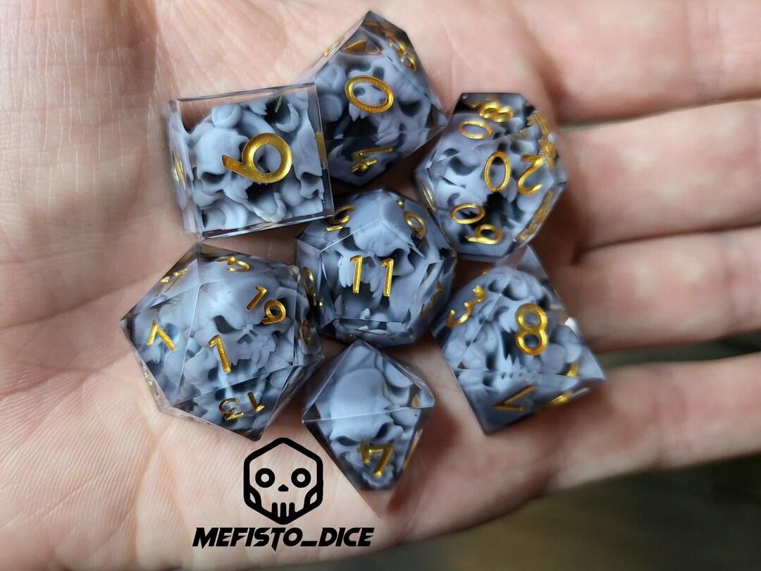Dice Set Skull Sharp Edge, D&D Dice Set for Dungeons and Dragons D and ...