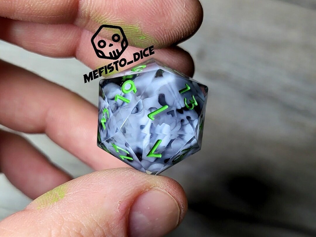 D20 Skull Dice Sharp Edge, D&D Dice Set for Dungeons and Dragons D and ...