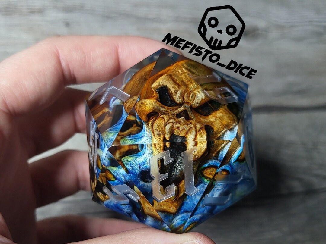 Big Dice 66mm Giant Resin Skull Dice Handmade Sharp Edge, Dnd Dice Set ...