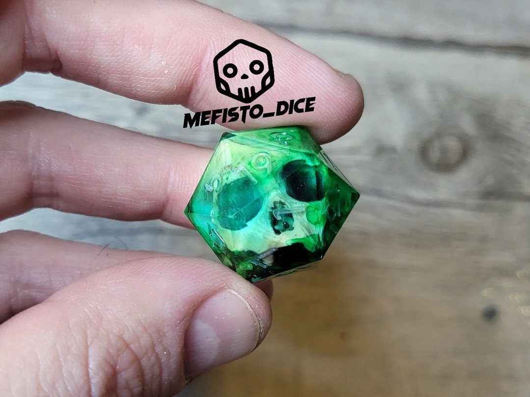 D20 Skull Blood Dice Sharp Edge D&D Dice Set for Dungeons and - Etsy