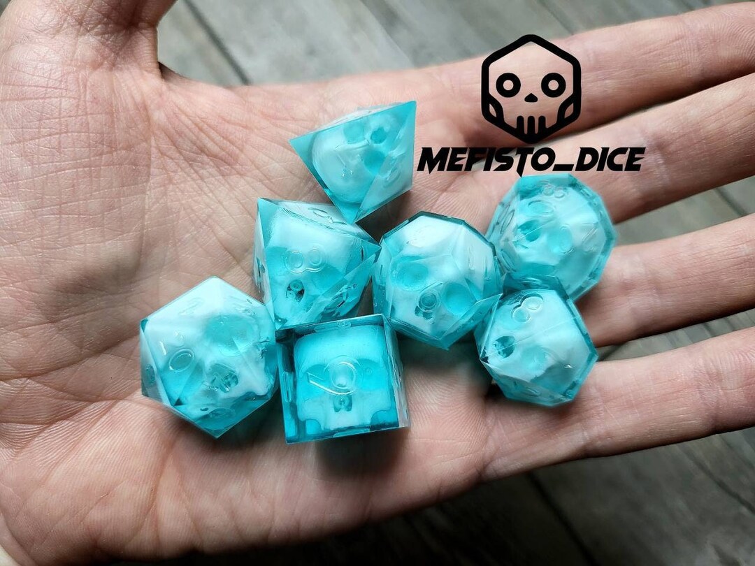 Skull Dead Dice Set Sharp Edge, D&D Dice Set for Dungeons and Dragons D ...