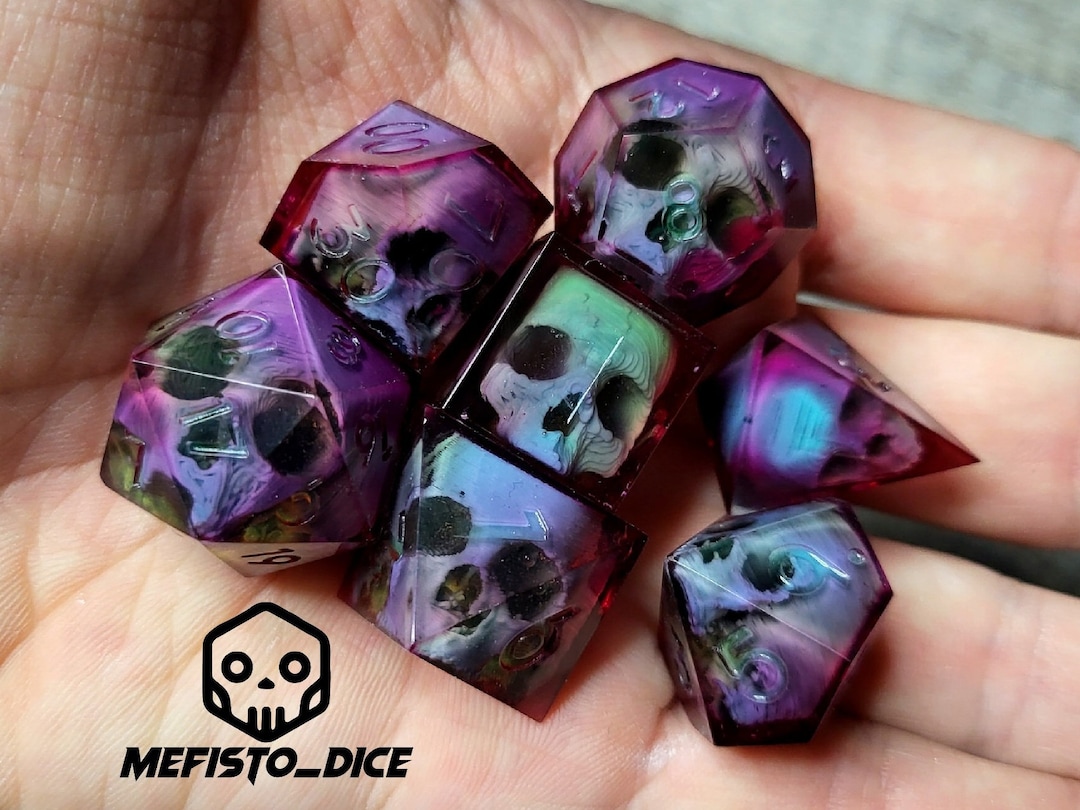 DND Dice Set / Dungeons and Dragons Dice Set / Resin Sharp Edged Dice ...