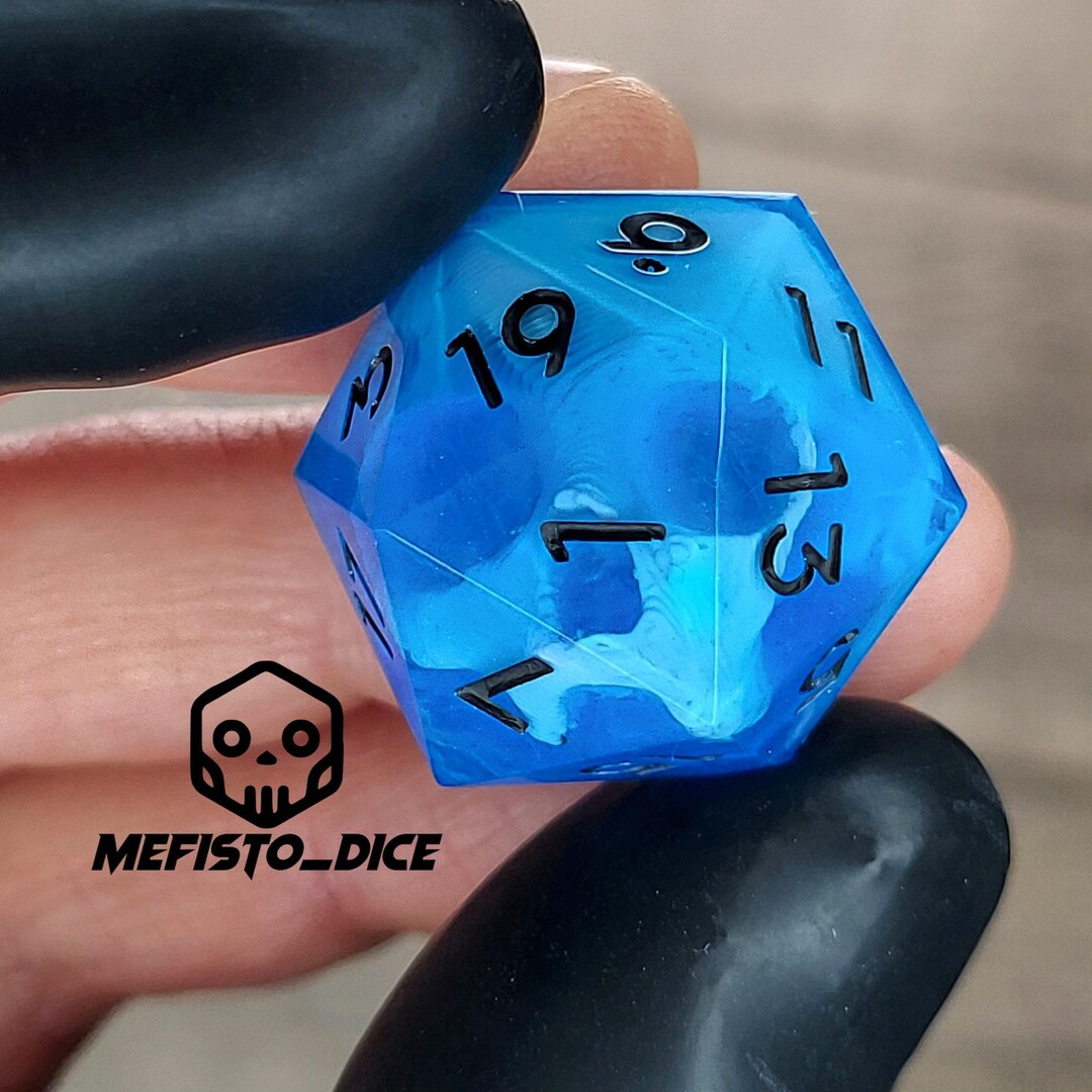 D20 Dice With White Skull Inside for Dungeons and Dragons Dnd Covered ...