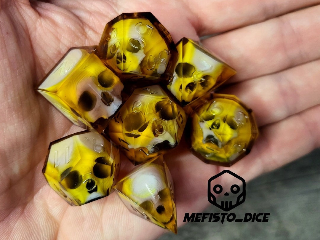 Skull Devil Dead Dice Set Sharp Edge, D&D Dice Set for Dungeons and ...