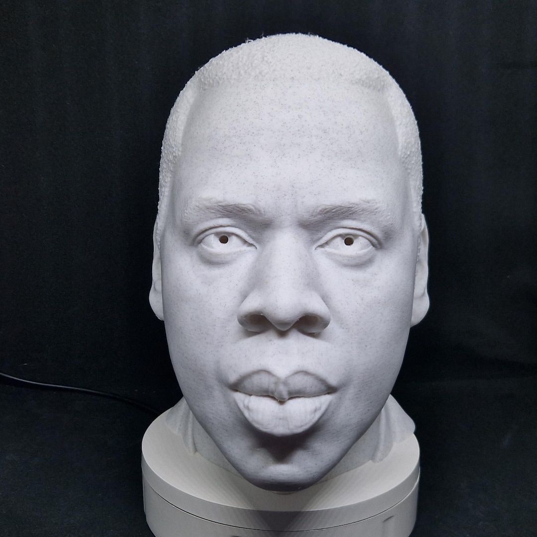 Jay-z 3D Printed Bust – Marble Effect PLA | Headphone Stand & Rap Fan ...