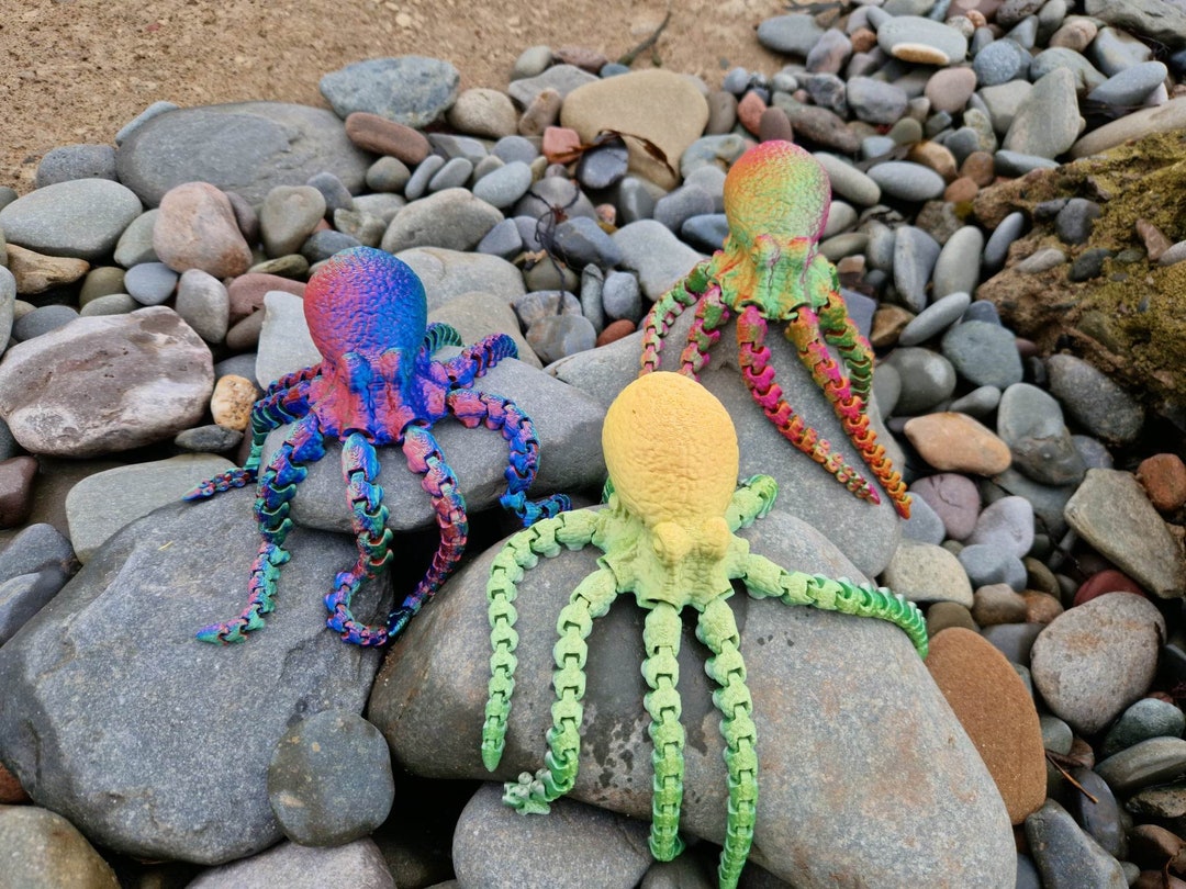 3D Printed Articulated Fidget Octopus With Spinning Tentacles for ...