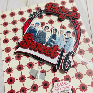 TXT Inspired Cake Topper, Kpop Cake Topper, Birthday Topper, Layered ...
