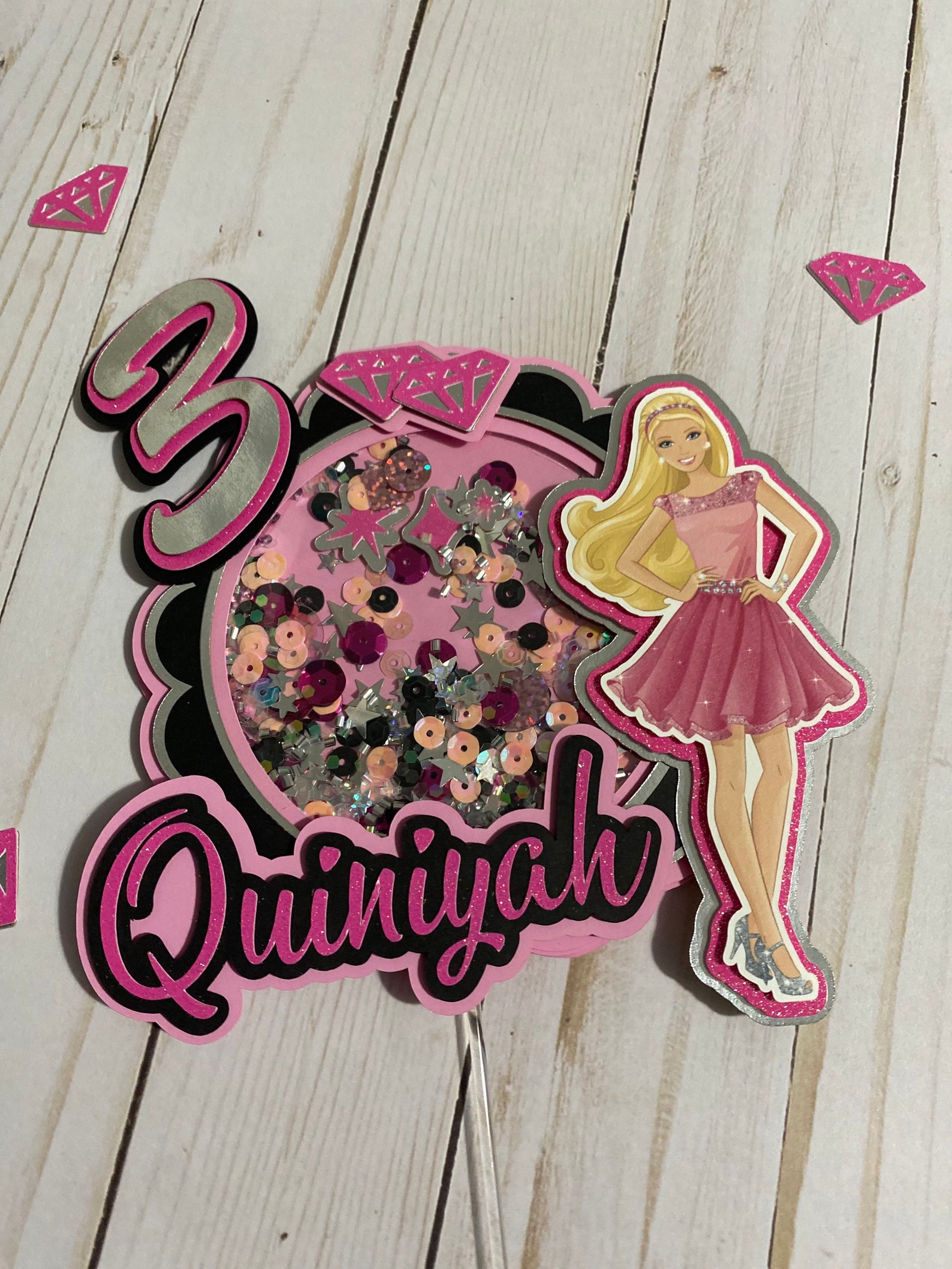 Barbie Shaker Cake Topper 3D Cake Topper Barbie Custom - Etsy Australia