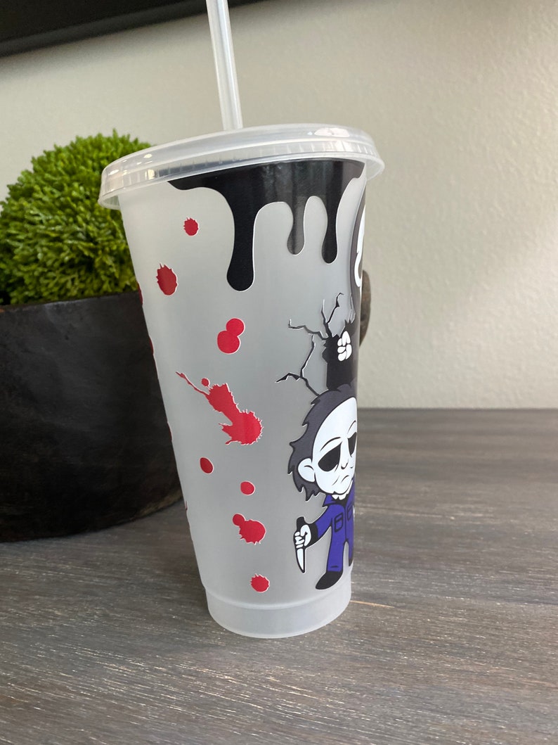 Horror Movie 24 Oz Cold Cup / Halloween/ Thriller Movies/ Spooky Season ...