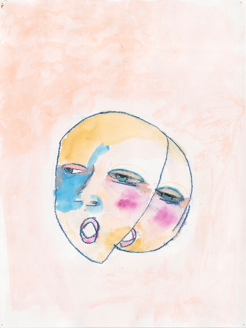 Two Faces Art Print - Original Limited Edition Art Print 8x10, 11x14 ...