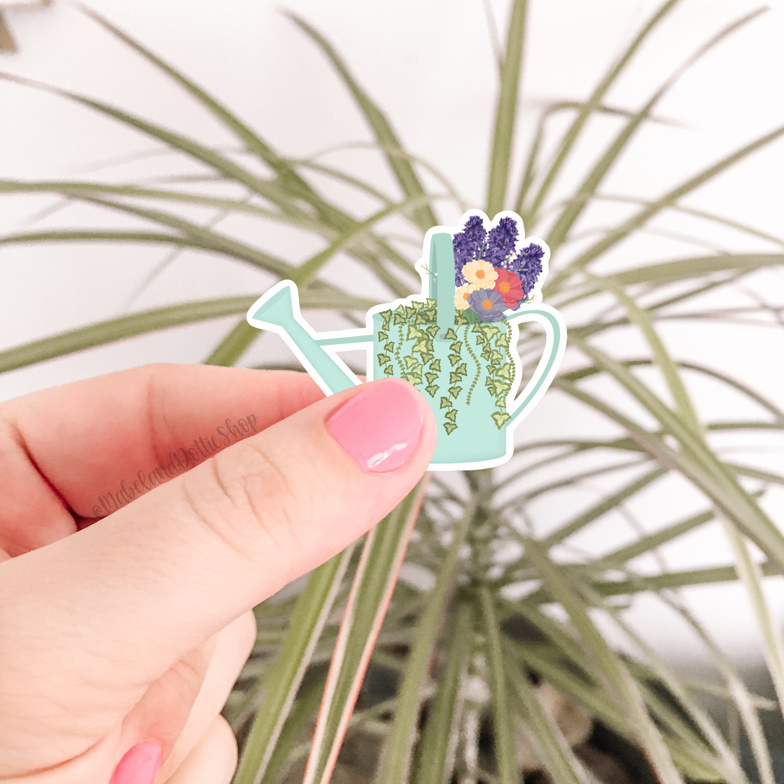 Watering Can Sticker Waterproof Glossy Vinyl Die-cut | Etsy