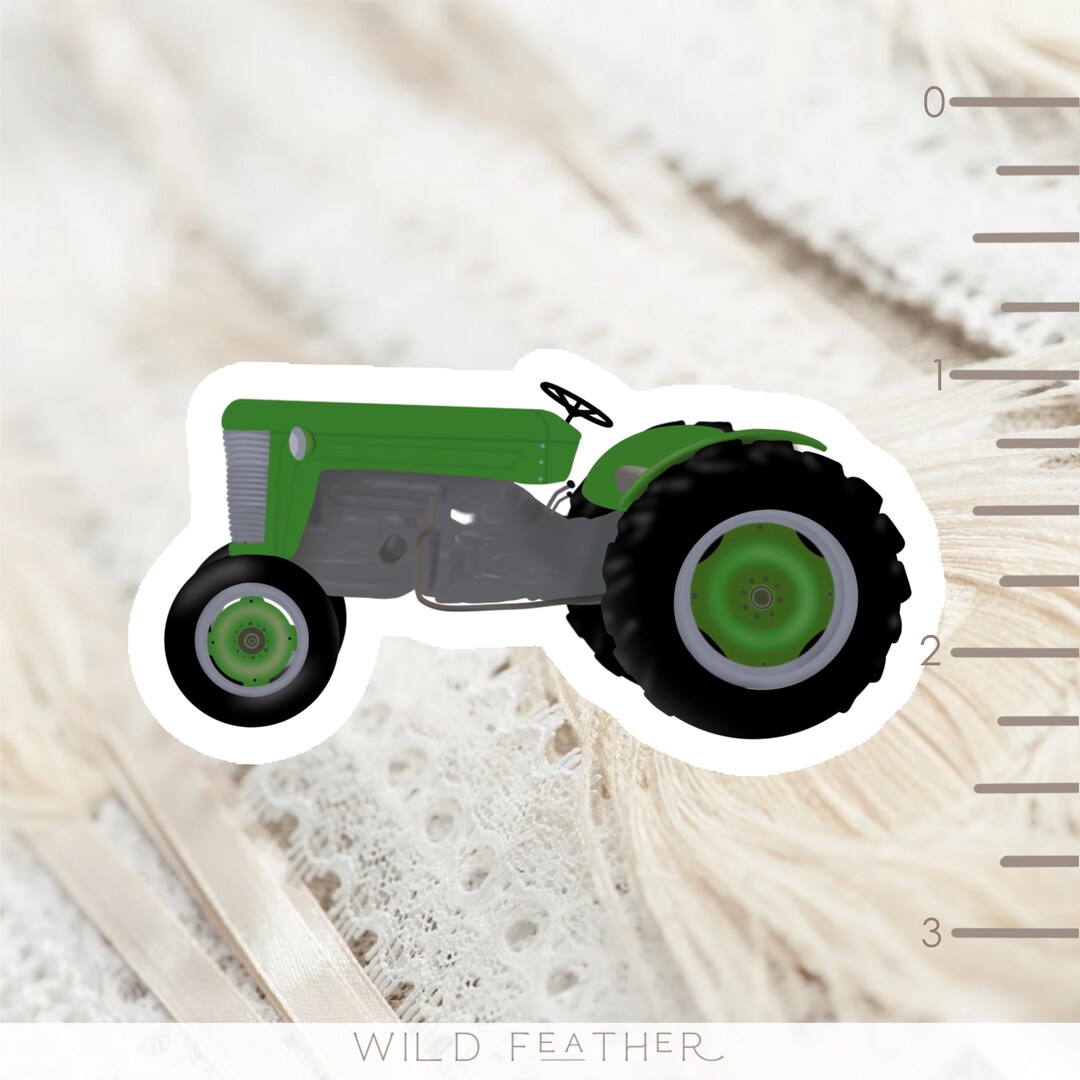 Old Green Tractor Sticker Waterproof Glossy Vinyl Die-cut - Etsy