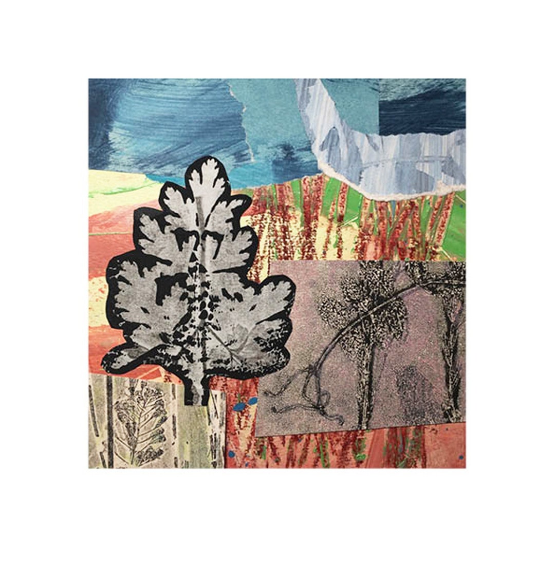 Original Painting With Nature Monotype Collage. Size 13x13cm. North ...
