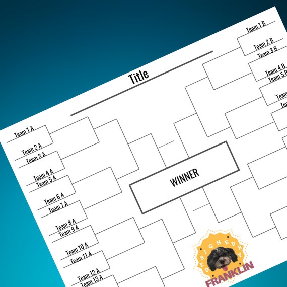SPORTS BRACKET ELIMINATOR Canva Editable 8 Teams 16 Teams | Etsy