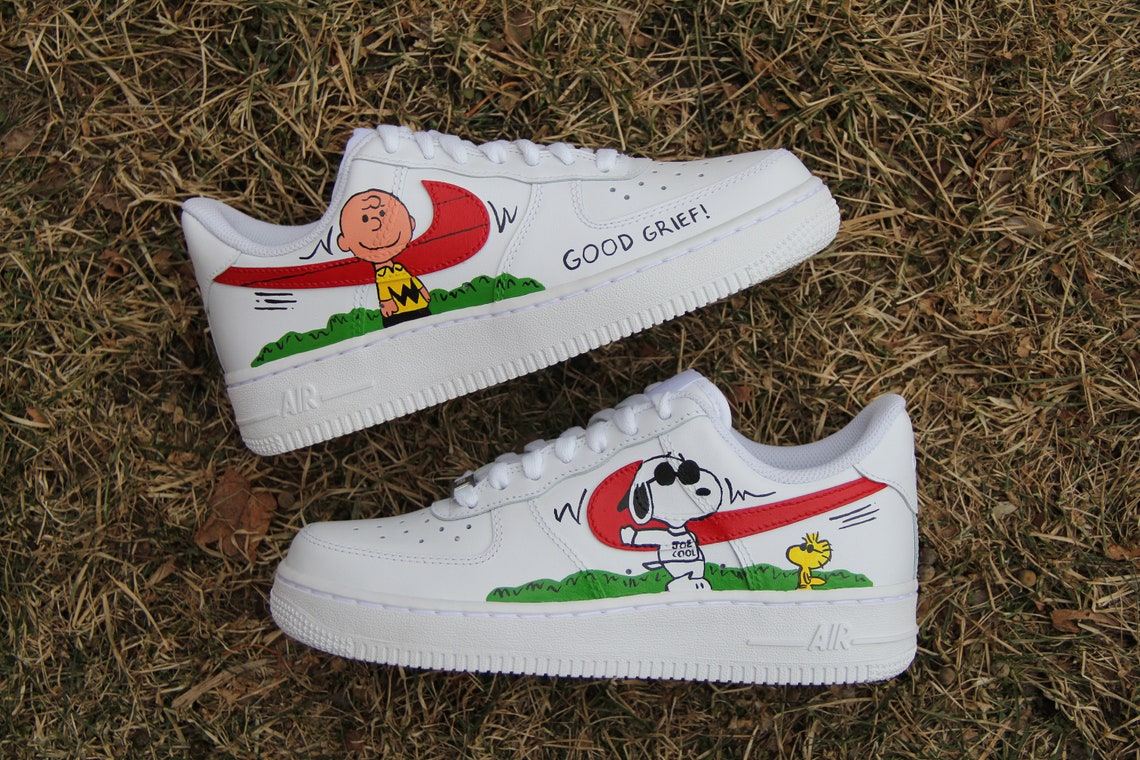Custom Air Force 1 "snoopy Charlie" // Hand Painted Cartoon Custom ...