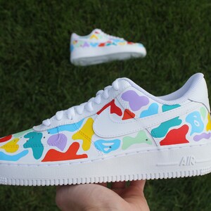 Custom Air Force 1 colorful Pattern Camo // Bahamas Custom Shoes - Etsy