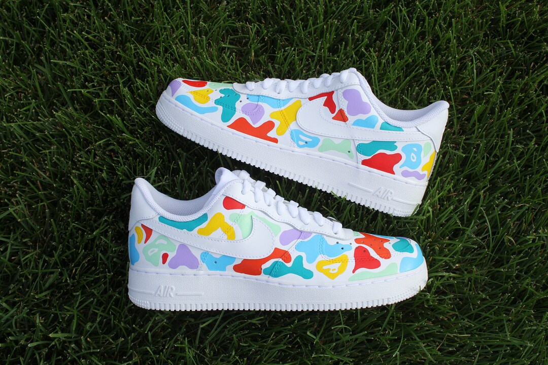 Custom Air Force 1 "colorful Pattern Camo" // Bahamas Custom Shoes - Etsy