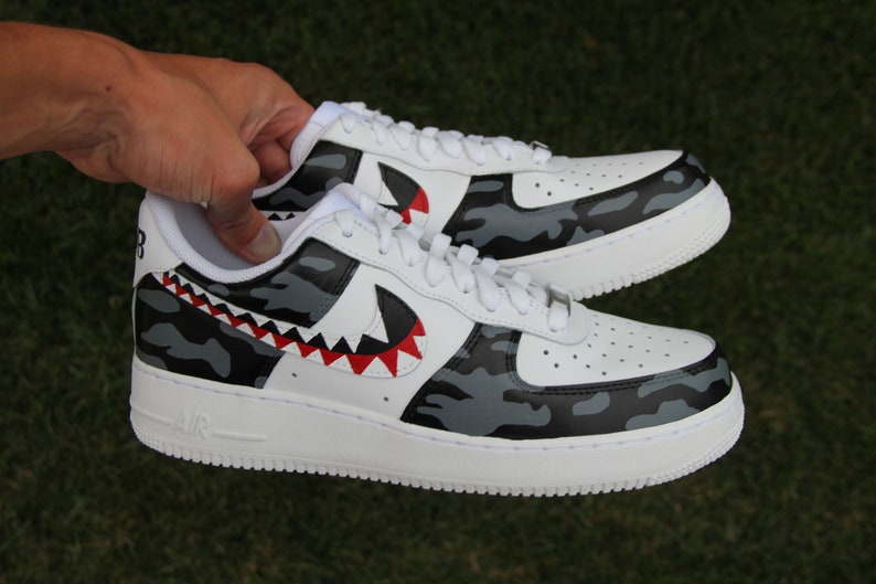 Custom Air Force 1 camo Scatter // Cartoon Black - Etsy