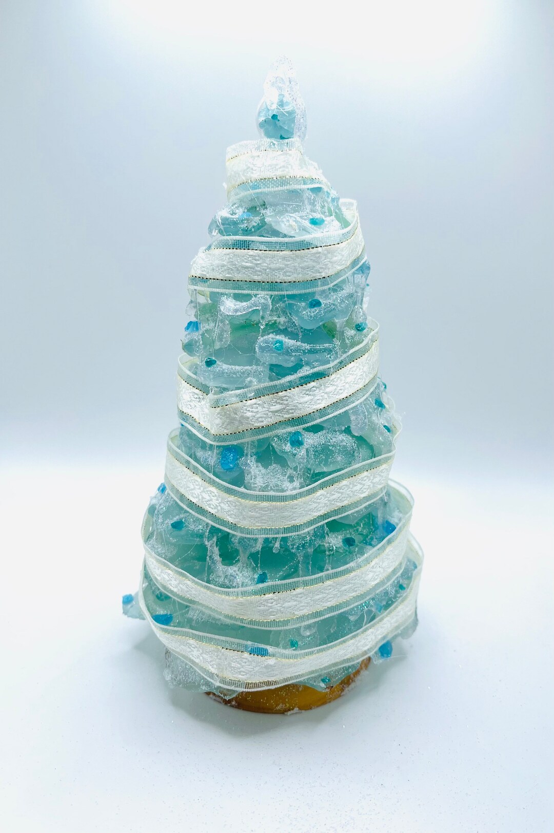 Sea Glass Christmas Tree, Aqua Sea Glass Christmas Tree - Etsy