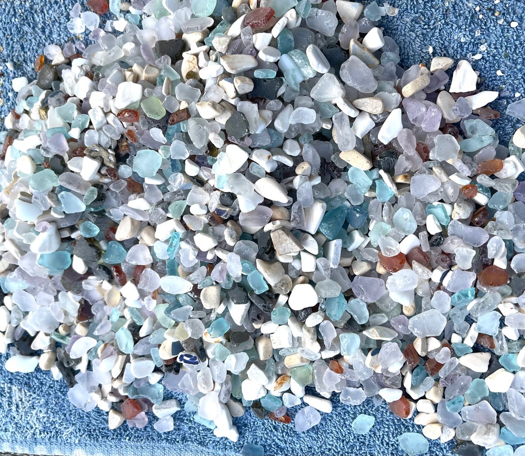 Multi Colored Sea Glass and Pottery Small Pieces, Sea Glass Lot, Sea ...