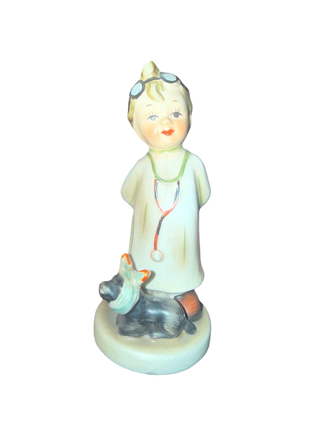 Vintage West Germany Doctor Girl Figurine With Dog – Hand Painted ...