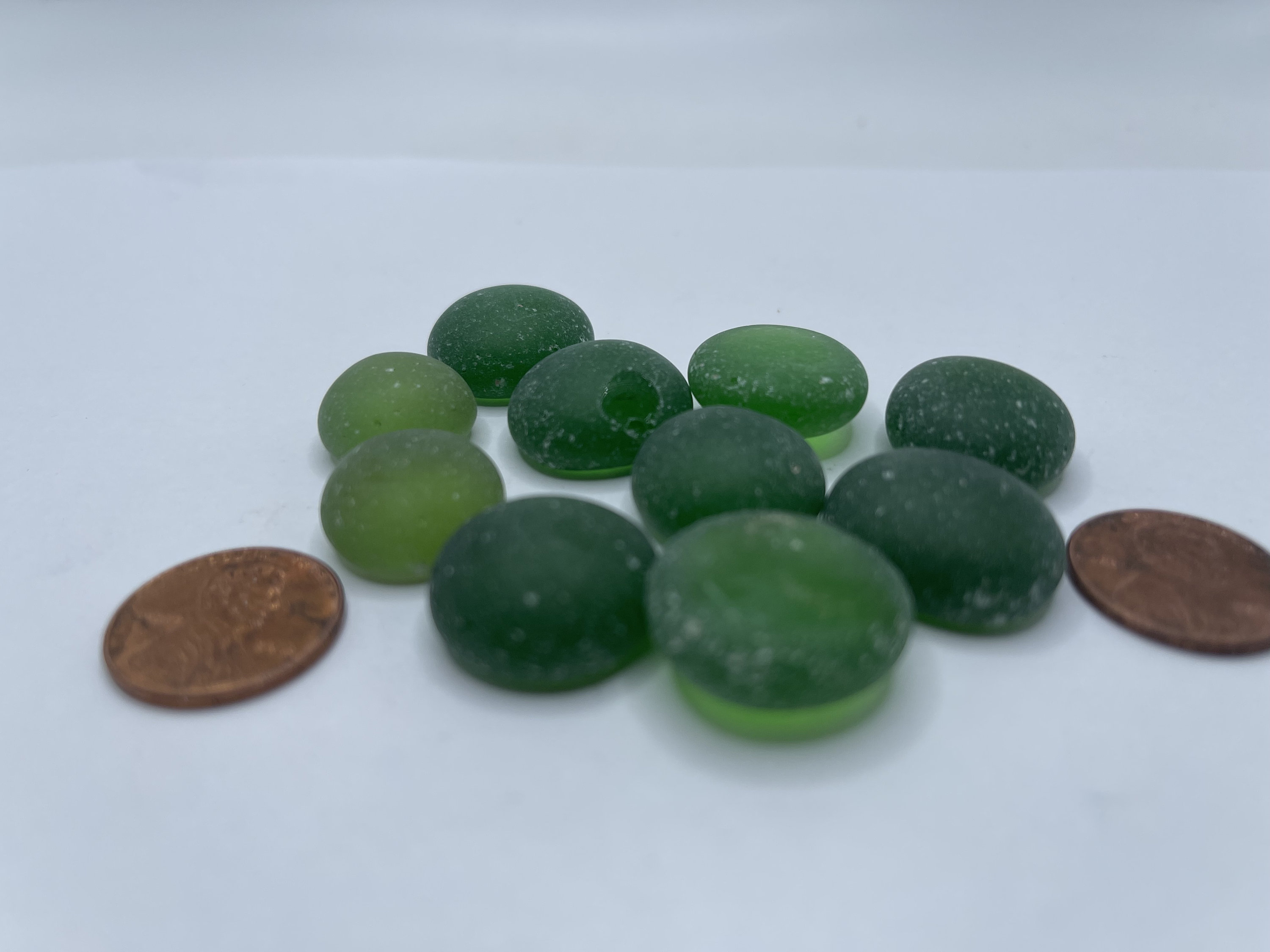 Green Round Sea Glass , Bulk Sea Glass, Beach Glass, Surf Glass, Mosaic ...