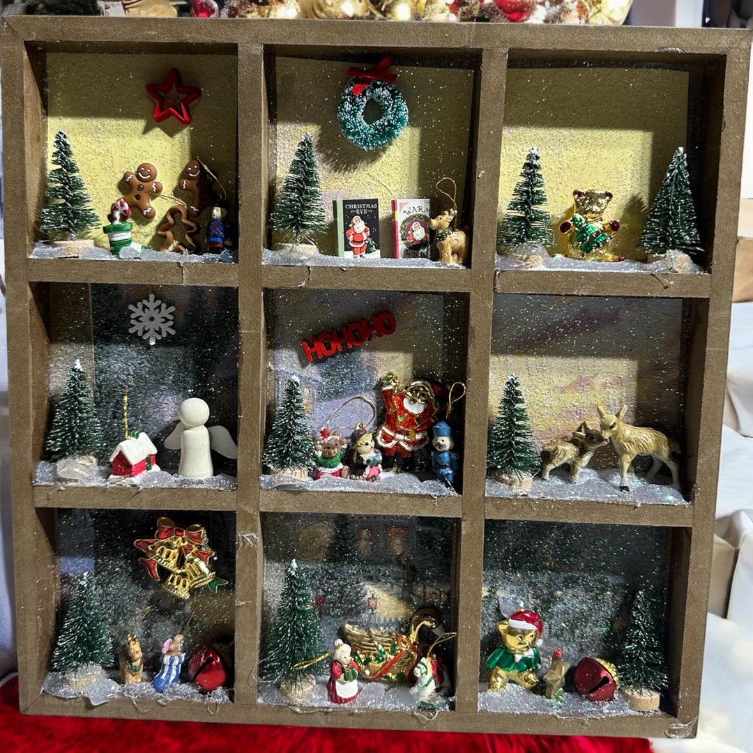 Wooden Shadow Box Christmas Decorations, #114 - Etsy