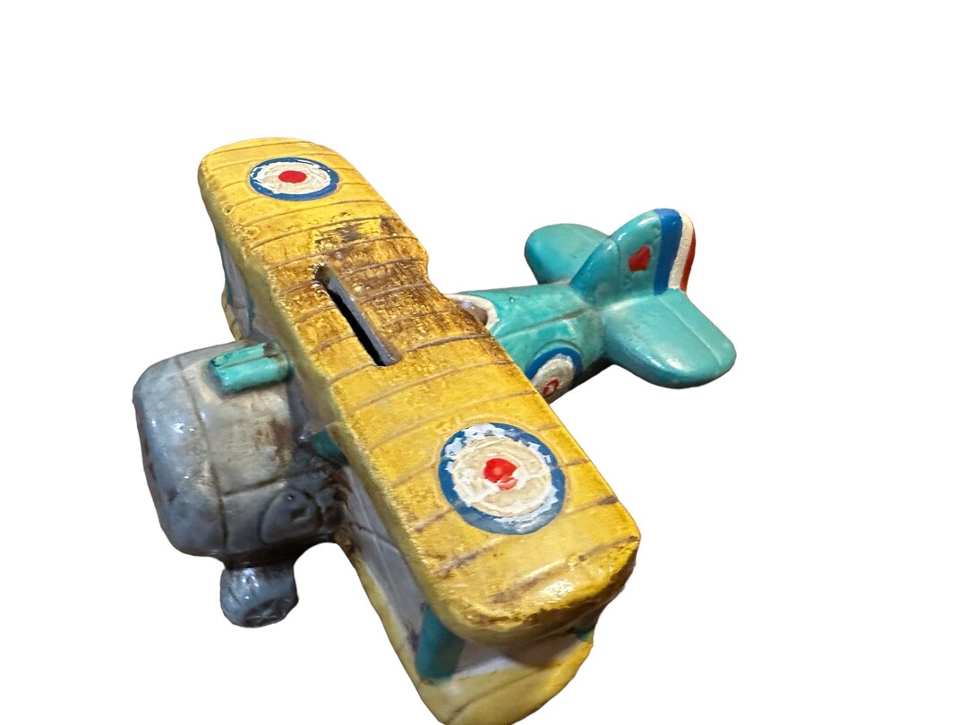 Vintage R. Dakin Airplane Coin Bank BOB - Etsy