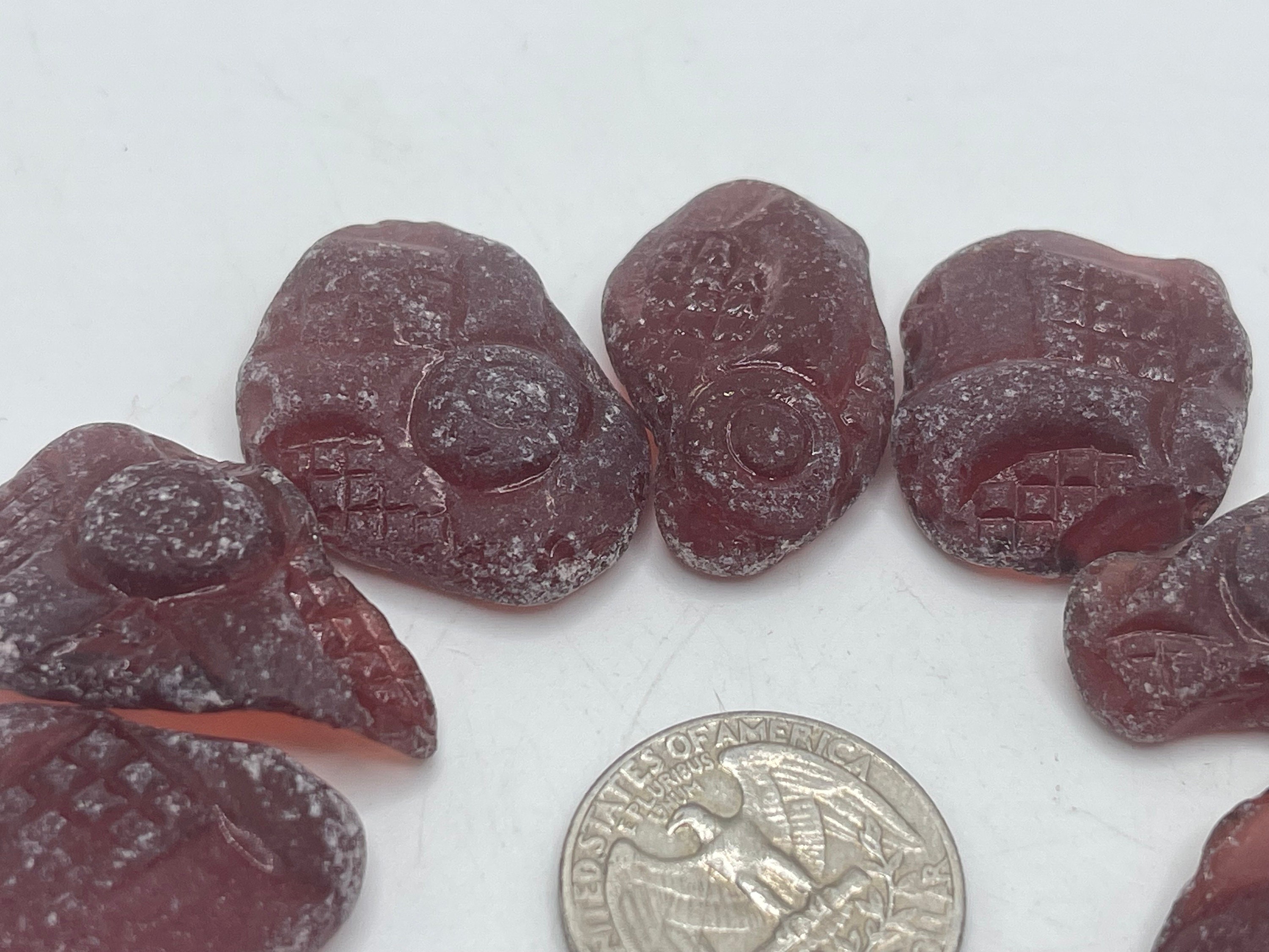 Red Recycled Glass, Jewelry Red Glass, Craft Glass, Red Tumbled Glass ...