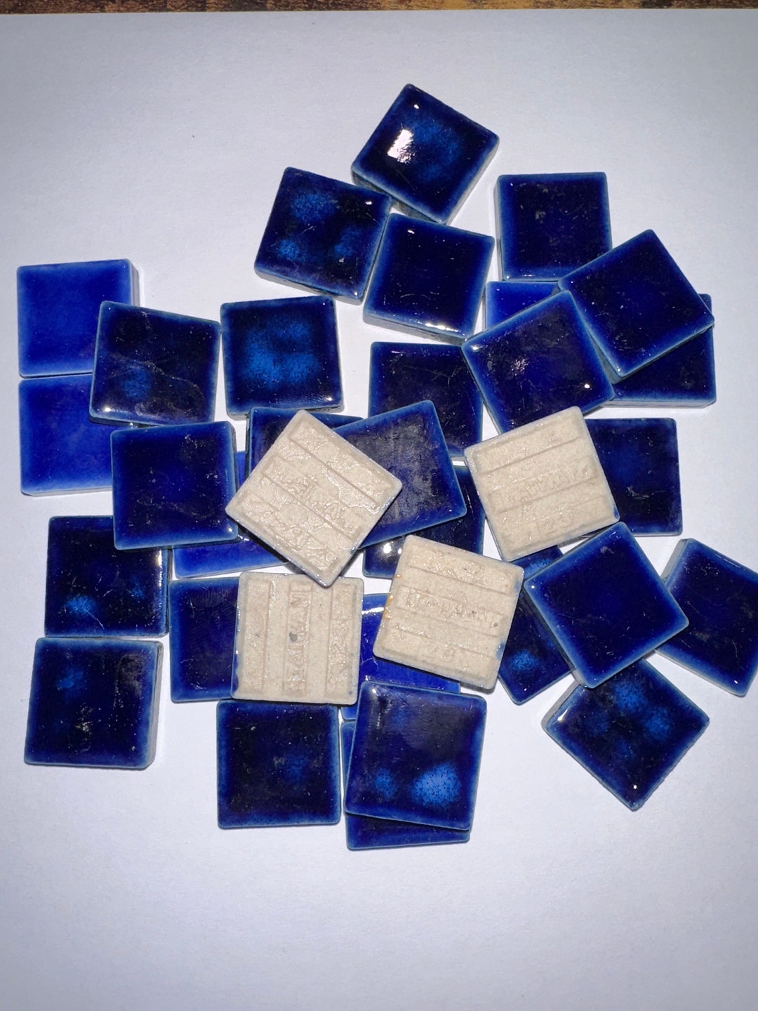 Blue Small Square Pieces 533 - Etsy