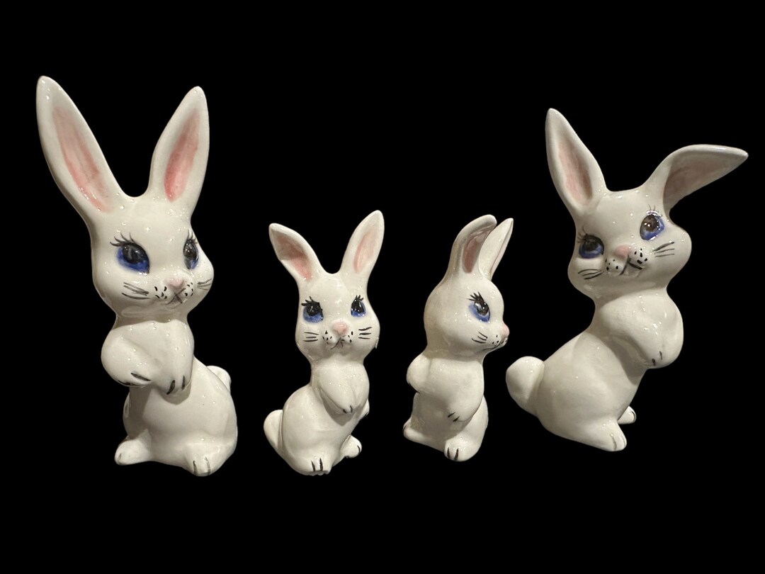 Vintage Ceramic Small Easter Bunnies Set of 4, Easter Decor, - Etsy