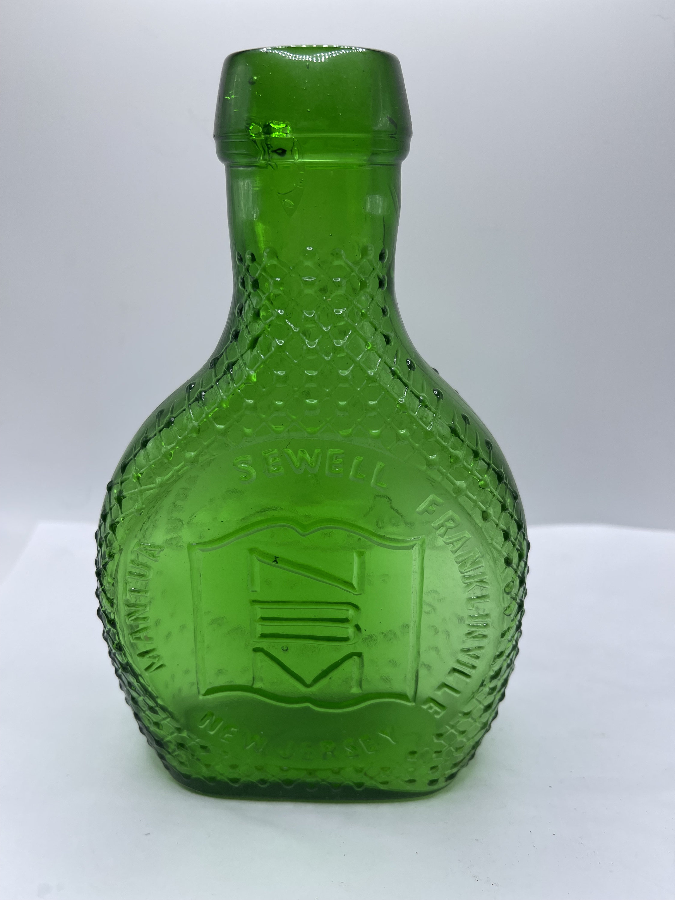 Vintage Clevenger Brothers Bank of Mantua Glass Green Bottle 449 - Etsy