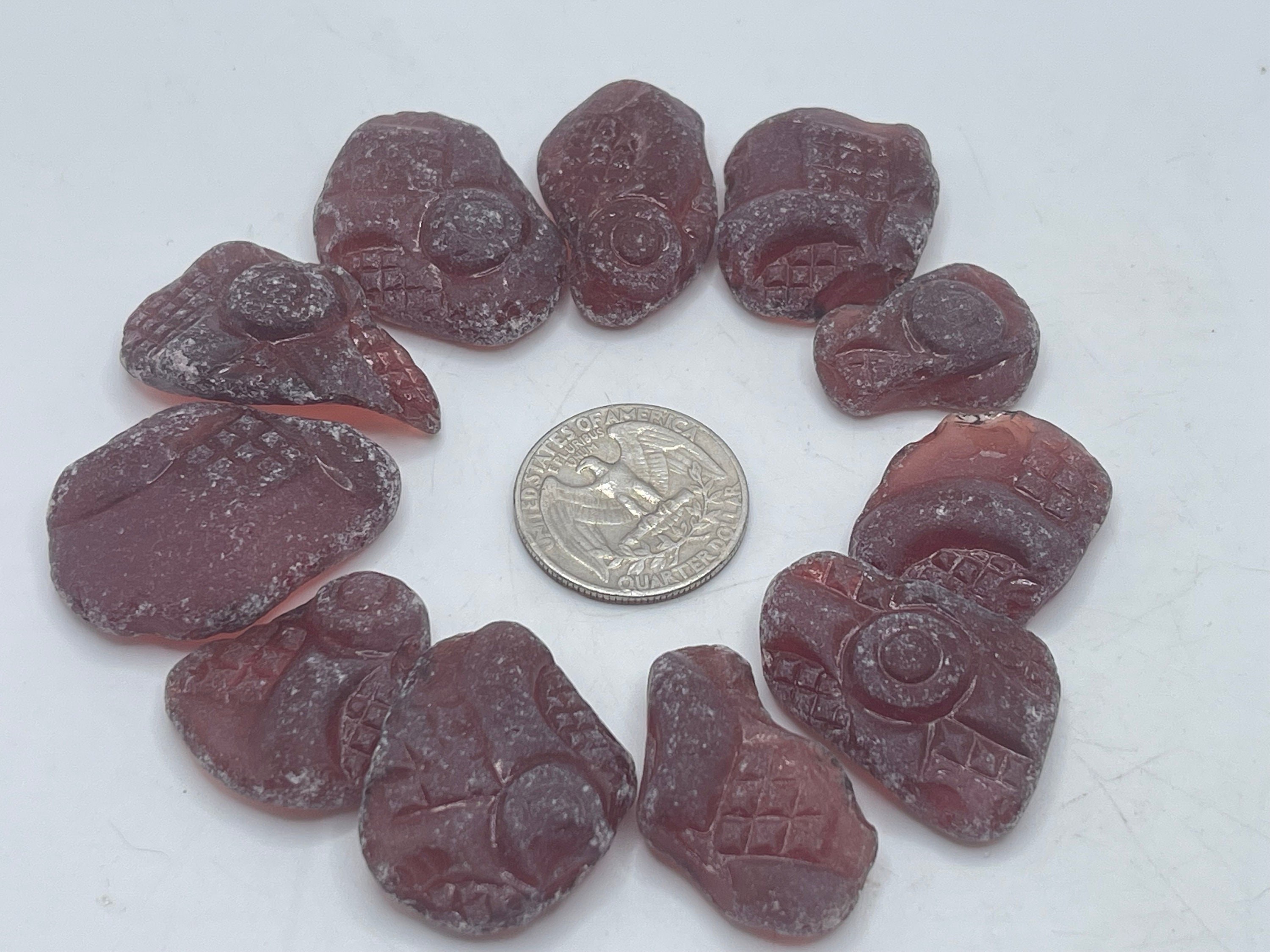 Red Recycled Glass, Jewelry Red Glass, Craft Glass, Red Tumbled Glass ...