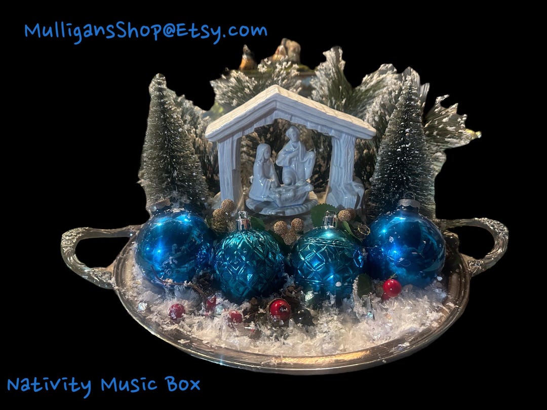 Christmas Decor, Christmas Decorations, Nativity Music Box, Christmas ...