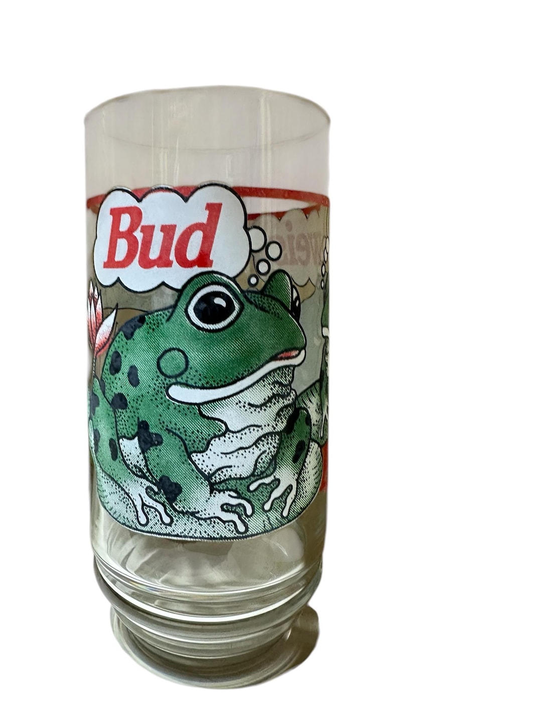Vintage Budweiser Glass Frog Beer 16oz Bud Weis Er 1995 Anheuser Busch ...