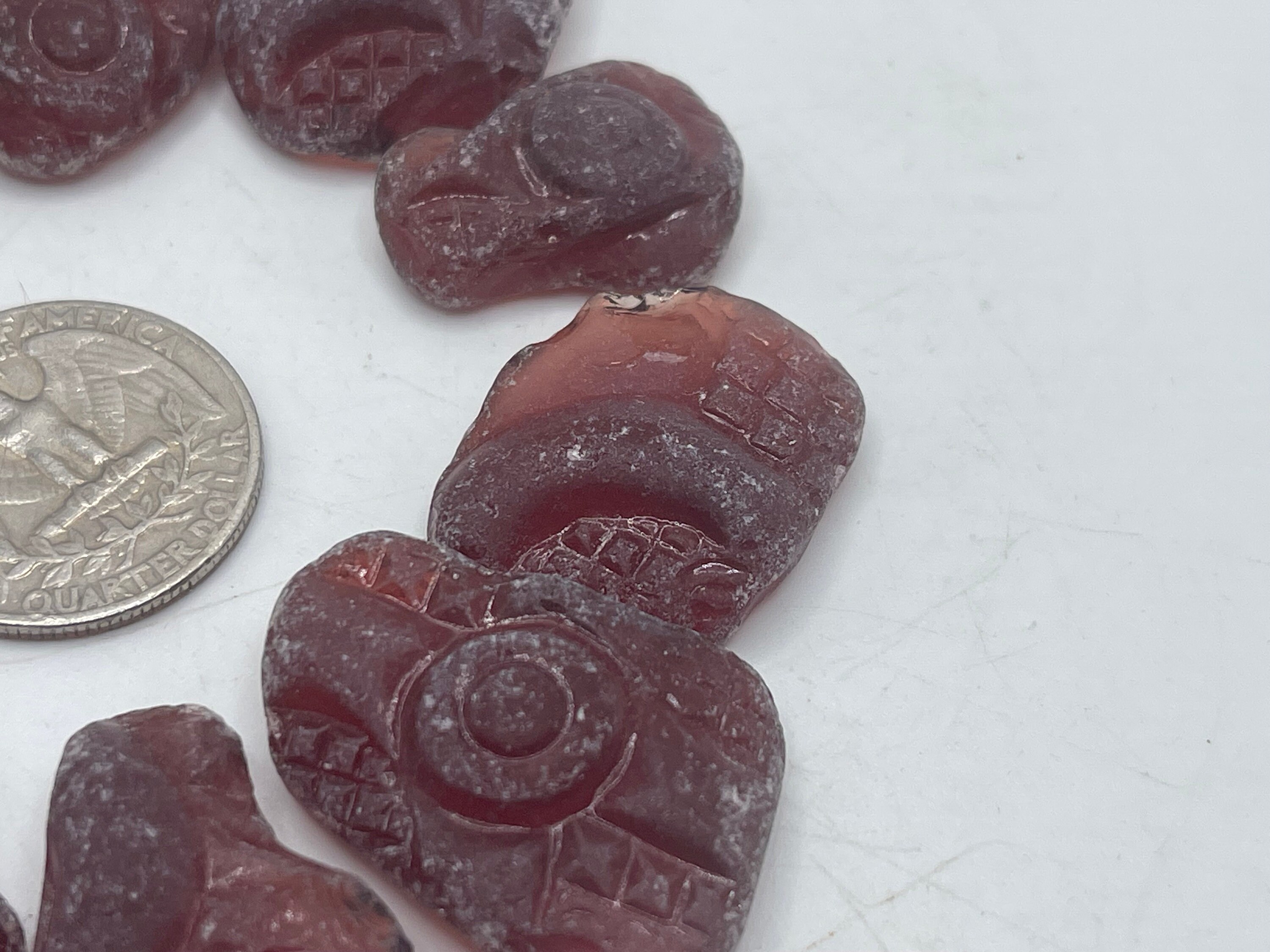 Red Recycled Glass, Jewelry Red Glass, Craft Glass, Red Tumbled Glass ...