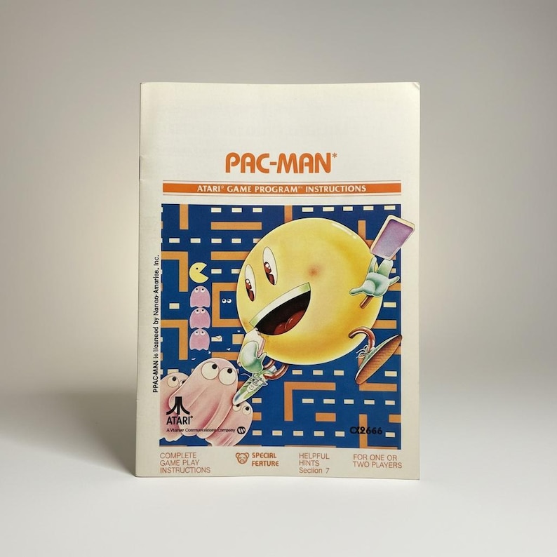 Vintage 1981 Atari Pac-man Game Program Instructions Manual CX2666 ...