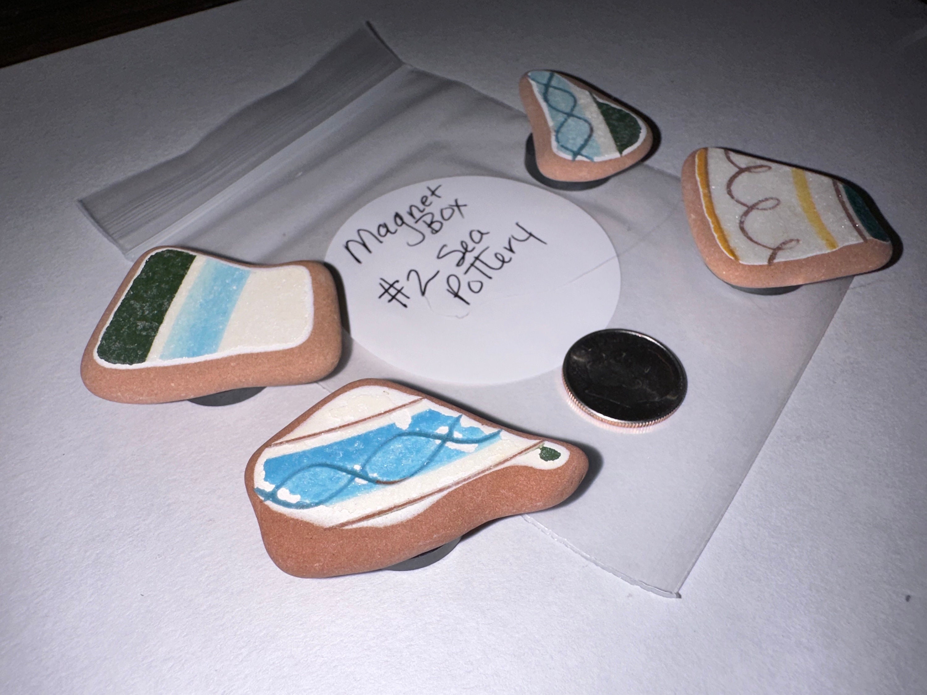 Sea Pottery Magnets Gift Set Set of 4 Sea Pottery Magnets - Etsy