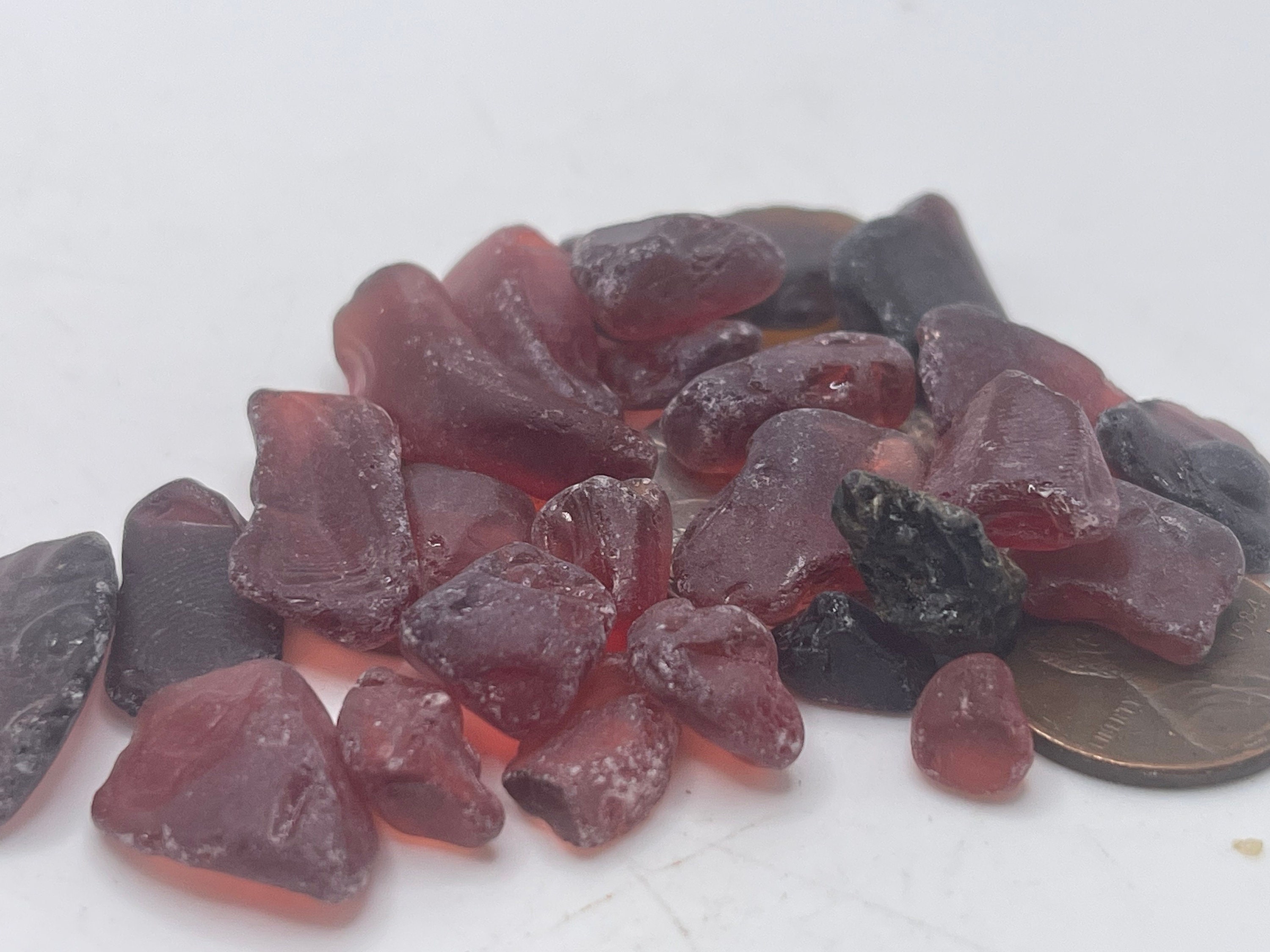 Red Recycled Glass, Jewelry Red Glass, Craft Glass, Red Tumbled Glass ...