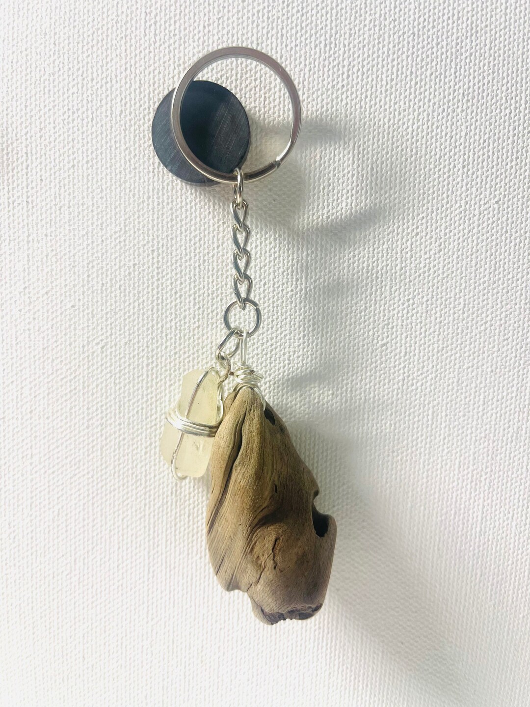 Genuine Sea Glass and Natural Driftwood Keychain, Gift for A Friend ...