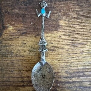 Native American Sterling Souvenir Spoon Signed FJ Sterling Silver With ...