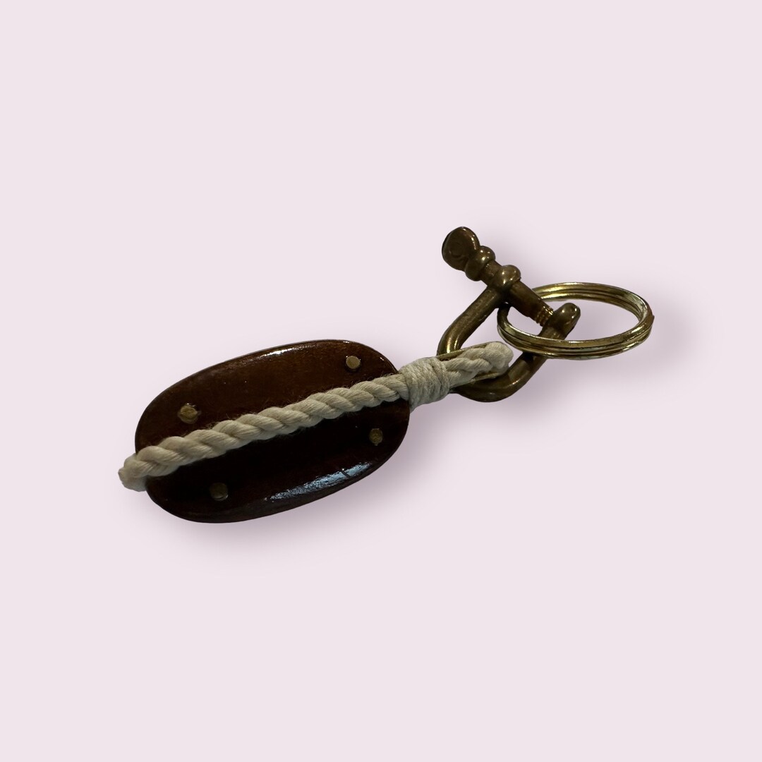 Vintage Wood Block and Tackle Nautical Pulley Sail Boat Key Chain - Etsy