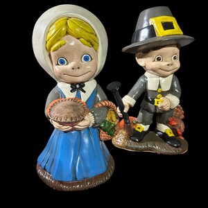 Vintage Ceramic Pilgrim Couple, Vintage Thanksgiving Man and Woman, - Etsy