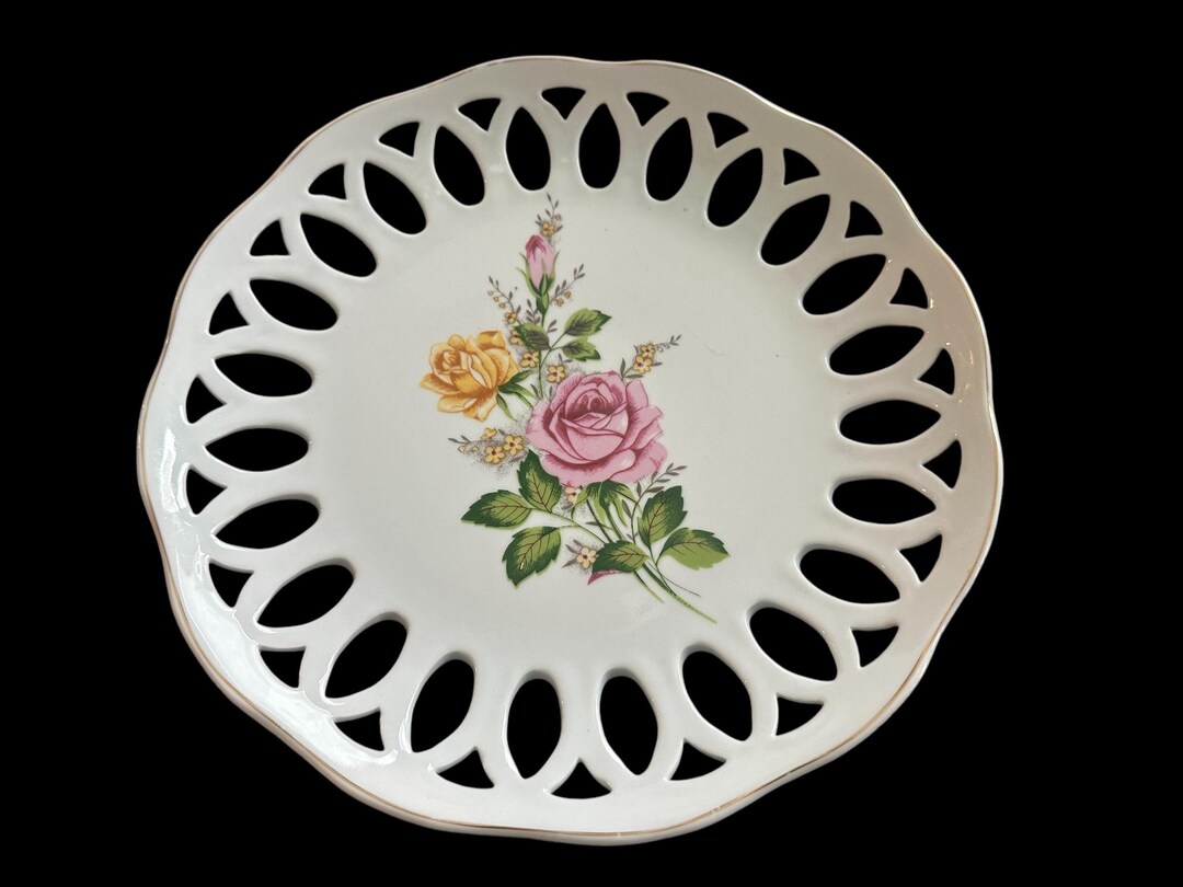 Leart Made in Brazil Floral Porcelain Plate With Cut Outs - Etsy