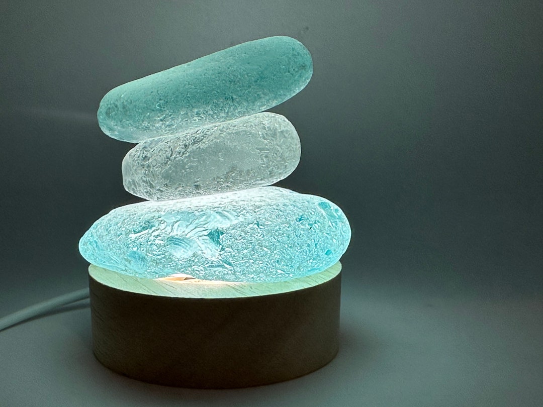 Aqua Sea Glass LED Light, Sea Glass Light 536 - Etsy